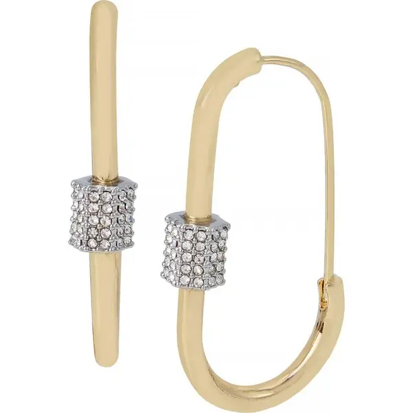 ALLSAINTS Pavé Carabiner Hoop Earrings - Crystal