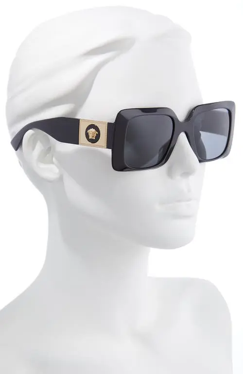 Versace 54mm Rectangle Sunglasses - Black/dark Grey