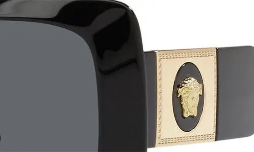 Versace 54mm Rectangle Sunglasses - Black/dark Grey