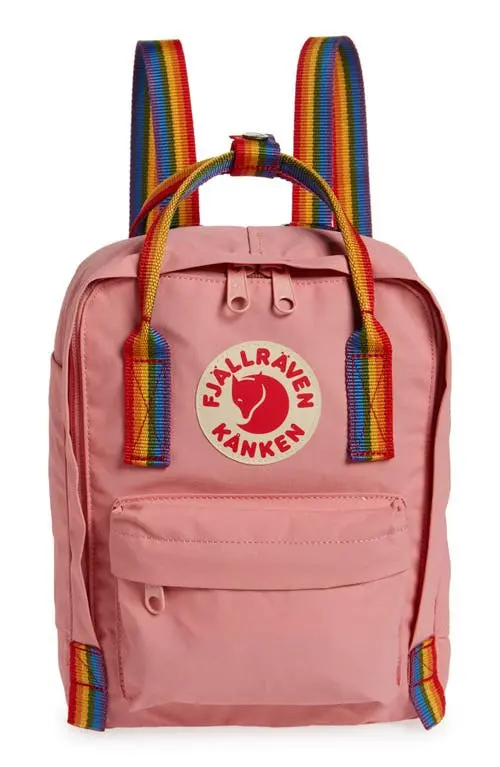 Fjallraven Mini Kånken 13-inch Laptop Backpack - Pink-rainbow Pattern