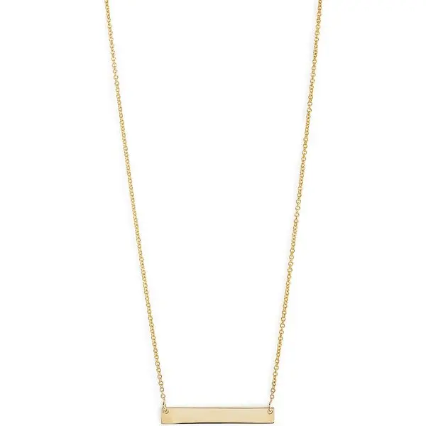 Bony Levy 14k Gold Bar Pendant Chain Necklace - Yellow Gold