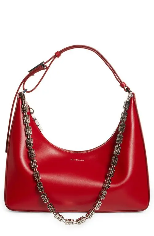 Givenchy Small Moon Cut Out Leather Hobo Bag