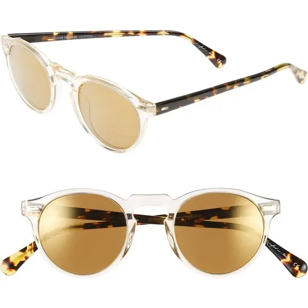 Oliver Spencer Gregory Peck Sunglasses - Yellow/gold Mirror