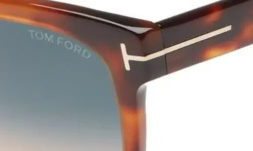 TOM FORD Selby Square Sunglasses - Havana Blue