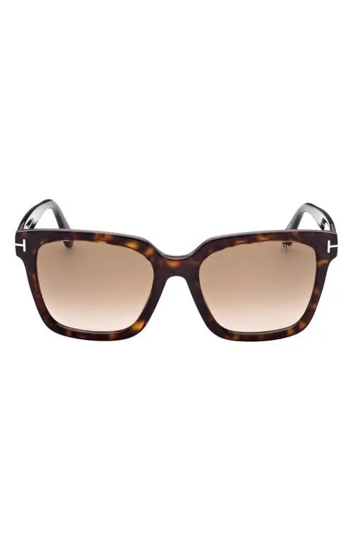 TOM FORD Selby Square Sunglasses - Havana Brown