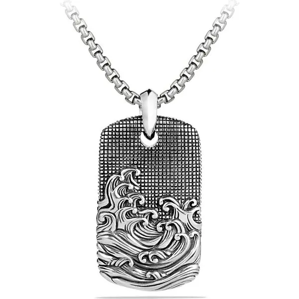 David Yurman Waves Tag - Silver