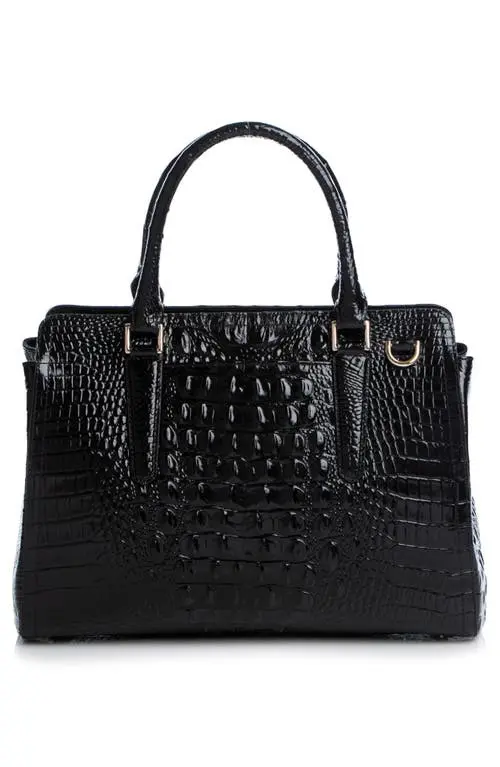 Brahmin Finley Small Croc Embossed Satchel