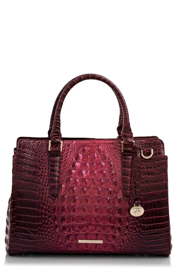 Brahmin Finley Small Croc Embossed Satchel