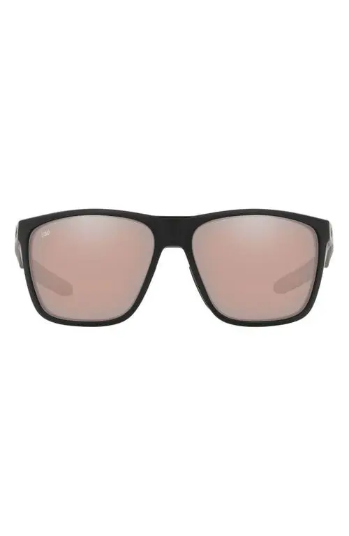 COSTA DEL MAR 62mm Square Sunglasses - Black Silver