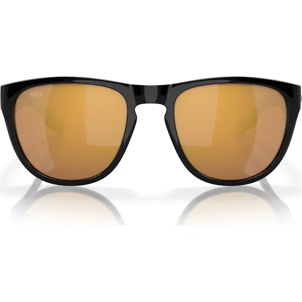 COSTA DEL MAR 62mm Square Sunglasses - Matte Black/ Gold Mirror 580g
