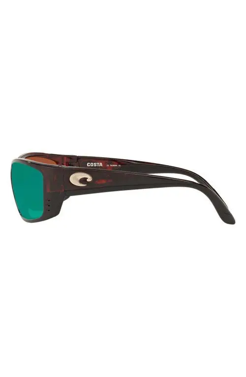 COSTA DEL MAR 64mm Oversized Polarized Rectangle Sunglasses - Dk Tort