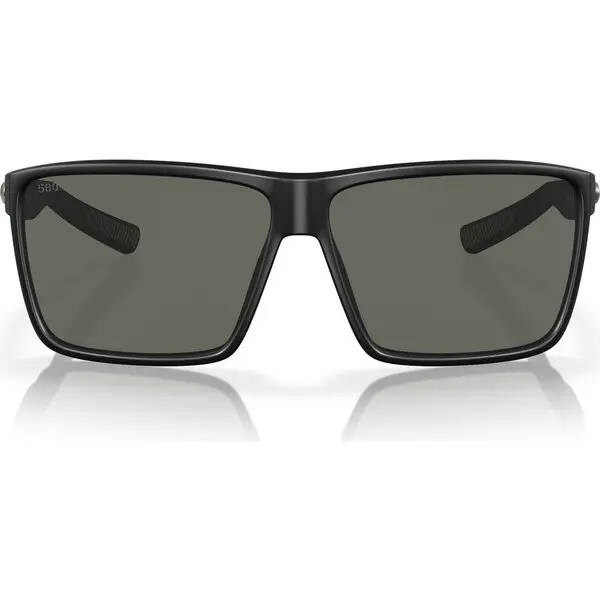 COSTA DEL MAR 63mm Polarized Square Sunglasses - Matte Black/gray 580g