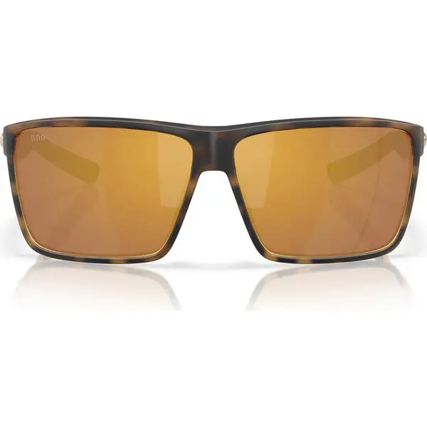 COSTA DEL MAR 63mm Polarized Square Sunglasses - Matte Tortoise/ Gold 580g