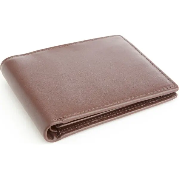 ROYCE NEW YORK Rfid Leather Trifold Wallet - Brown