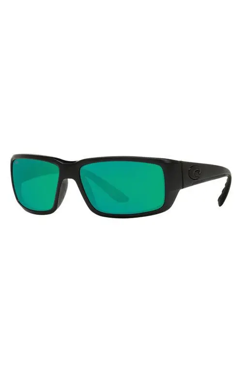 COSTA DEL MAR 59mm Wraparound Sunglasses - Satin Black