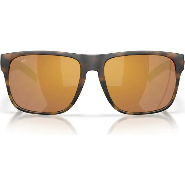 COSTA DEL MAR 59mm Polarized Square Sunglasses - Matte Tortoise/gold