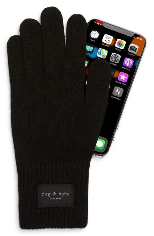 Rag & Bone Addison Wool Gloves - Blk