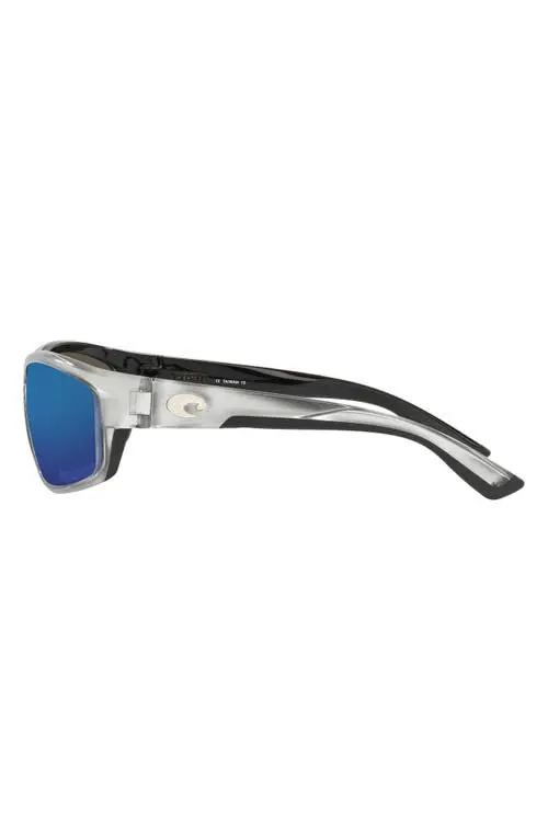 COSTA DEL MAR 65mm Polarized Sunglasses - Matte Silver