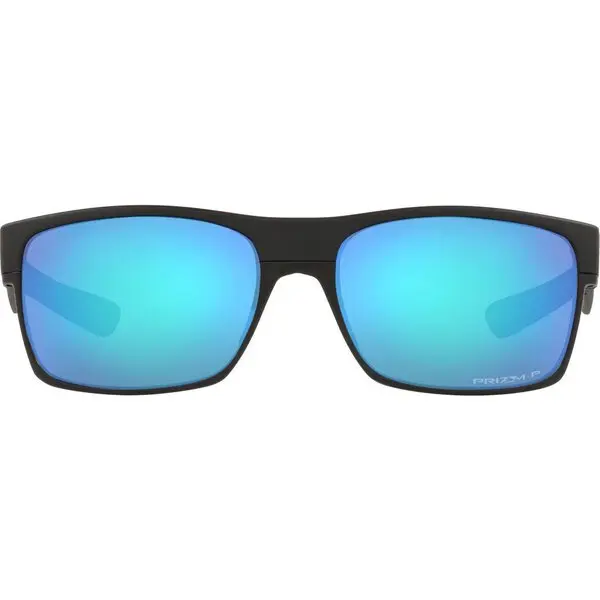 Oakley 60mm Polarized Square Sunglasses - Matte Black/prizm Sapphire