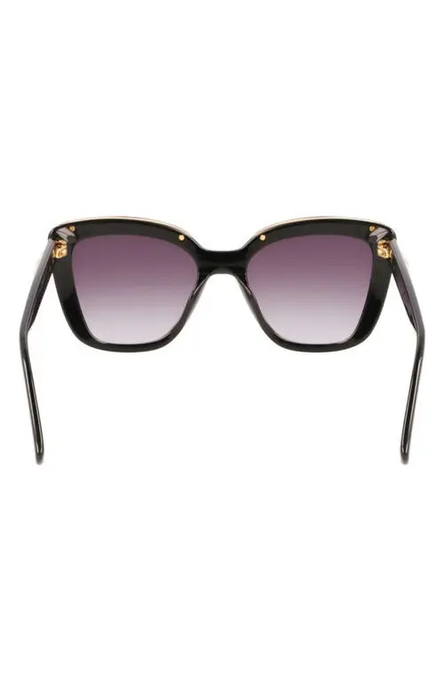 Longchamp Roseau 53mm Gradient Cat Eye Sunglasses - Black
