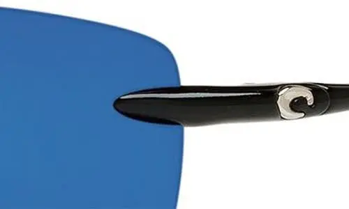 COSTA DEL MAR 60mm Polarized Rimless Sunglasses - Black