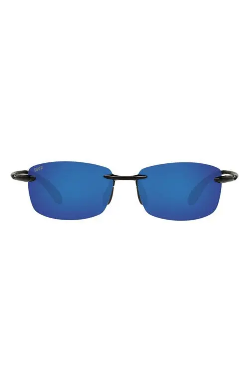 COSTA DEL MAR 60mm Polarized Rimless Sunglasses - Black