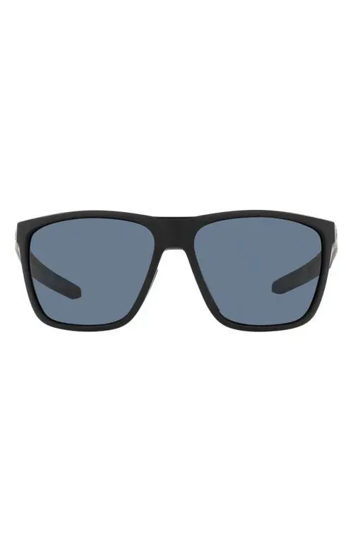 COSTA DEL MAR 62mm Polarized Square Sunglasses - Black Grey