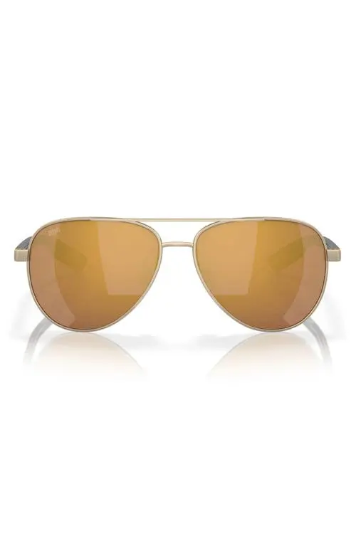 COSTA DEL MAR 57mm Aviator Sunglasses - Gold Mirror