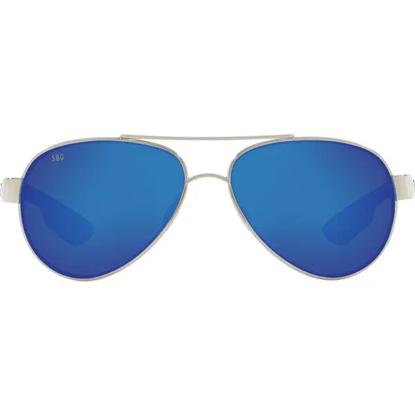 COSTA DEL MAR Loreto 56mm Polarized Aviator Sunglasses - Light Grey