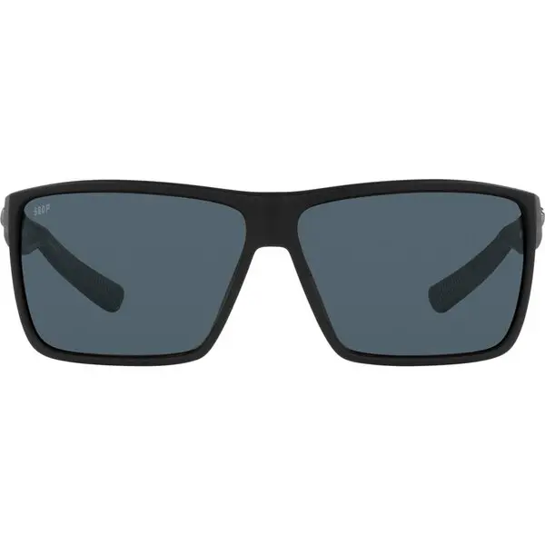 COSTA DEL MAR 63mm Polarized Oversized Rectangle Sunglasses - Matte Black 2