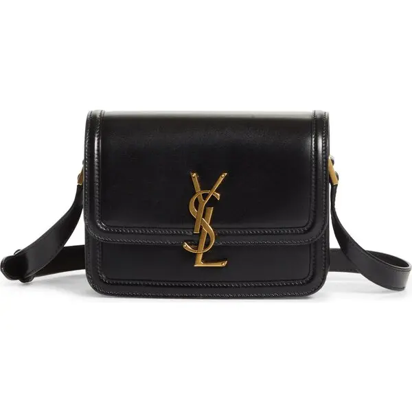 Saint Laurent Small Solferino Leather Shoulder Bag - Nero