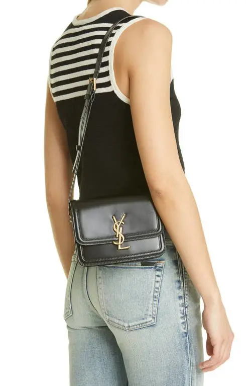 Saint Laurent Small Solferino Leather Shoulder Bag - Nero