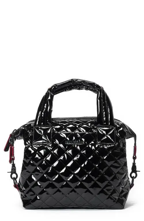 Mz Wallace Small Sutton Deluxe Tote - Black Lacquer