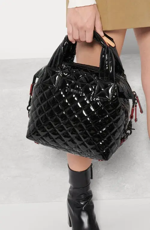 Mz Wallace Small Sutton Deluxe Tote - Black Lacquer