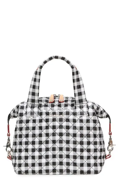 Mz Wallace Small Sutton Deluxe Tote - Black/white Gingham