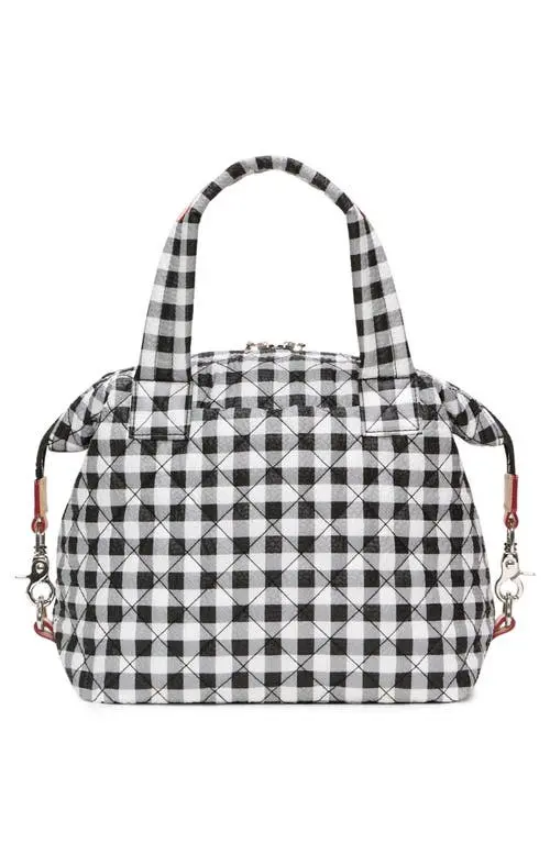Mz Wallace Small Sutton Deluxe Tote - Black/white Gingham