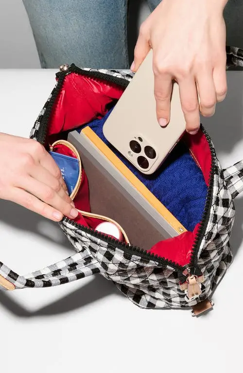 Mz Wallace Small Sutton Deluxe Tote - Black/white Gingham
