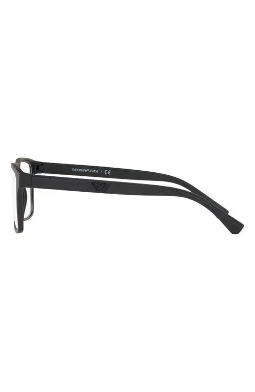 Emporio Armani 54mm Square Eyeglasses - Clear
