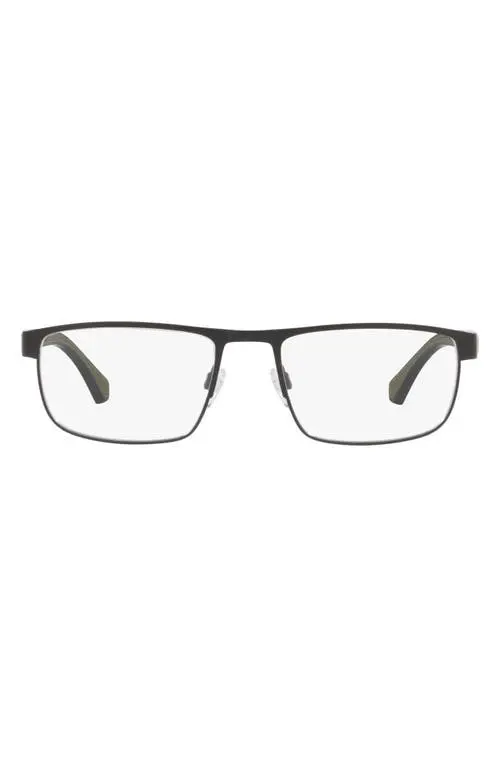 Emporio Armani Rectangular Optical Glasses - Matte Black