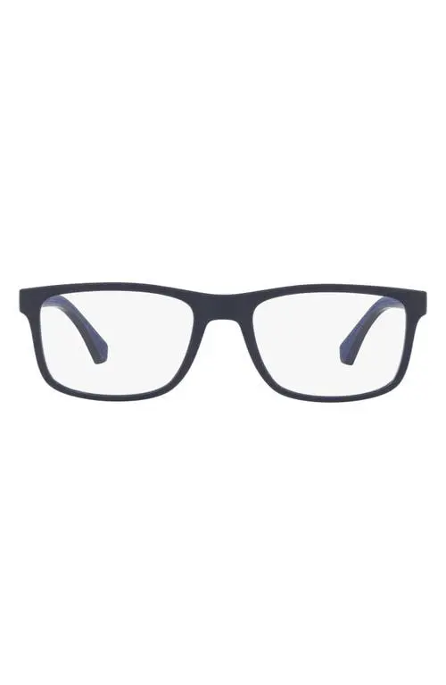 Emporio Armani 53mm Rectangular Eyeglasses - Matte Blue