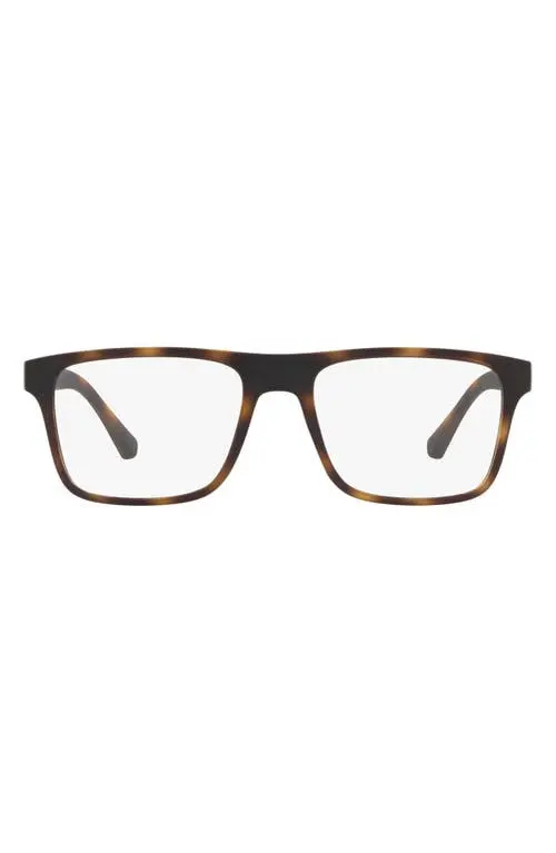 Emporio Armani 54mm Rectangle Eyeglasses - Havana