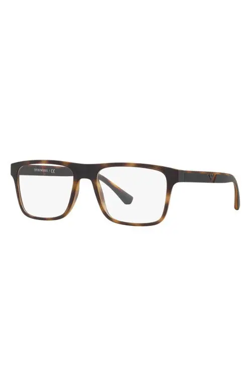 Emporio Armani 54mm Rectangle Eyeglasses - Havana