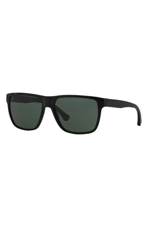 Emporio Armani Ax Armani Exchange Aviator Sunglasses - Shiny Black/green