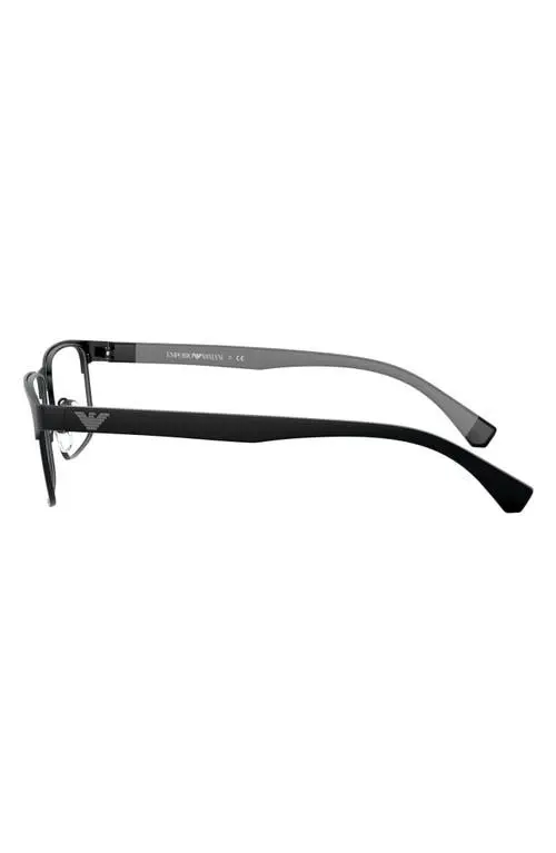 Emporio Armani 56mm Rectangular Eyeglasses - Matte Black