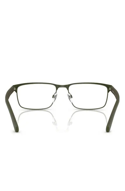 Emporio Armani 56mm Rectangular Eyeglasses - Matte Green/demo Lens
