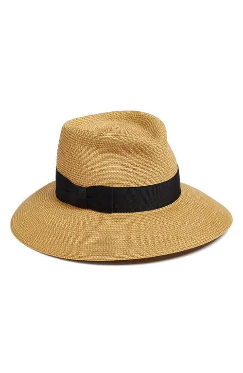 Eric Javits Phoenix Packable Fedora - Natural/black