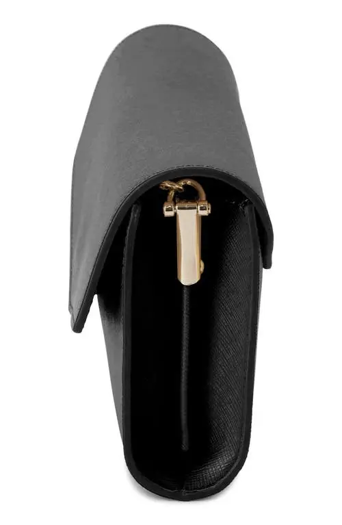 OLGA BERG Faux Leather Envelope Clutch - Black