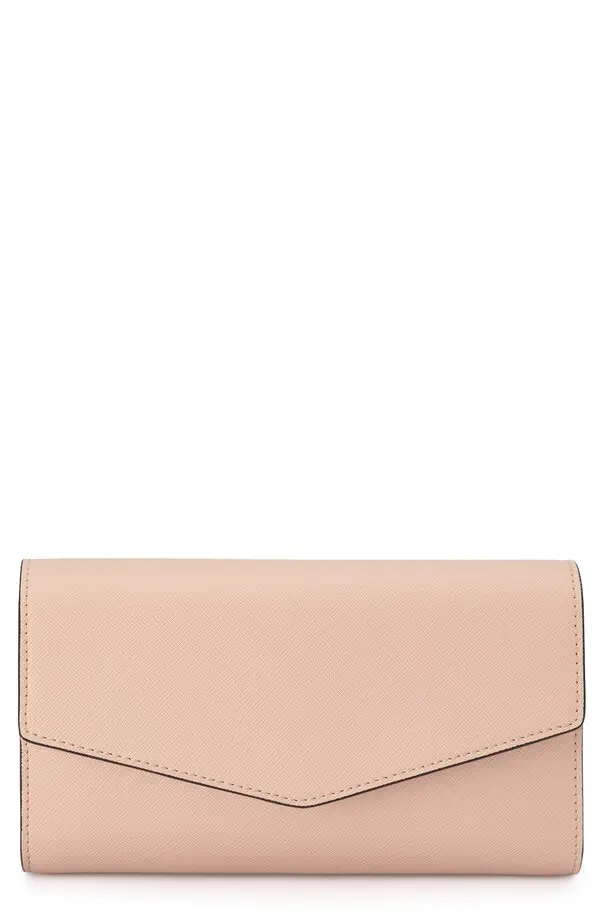 OLGA BERG Faux Leather Envelope Clutch - Blush