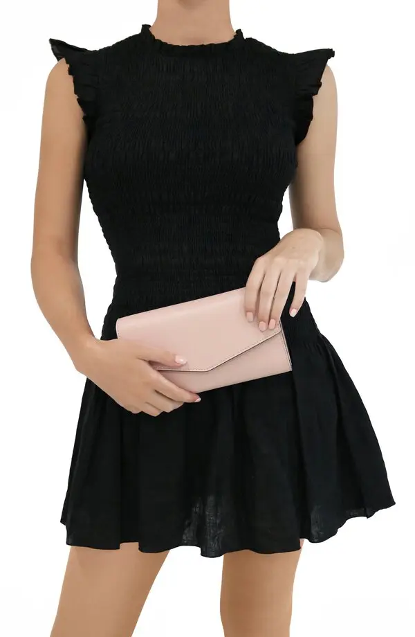 OLGA BERG Faux Leather Envelope Clutch - Blush