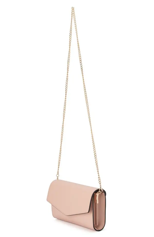 OLGA BERG Faux Leather Envelope Clutch - Blush